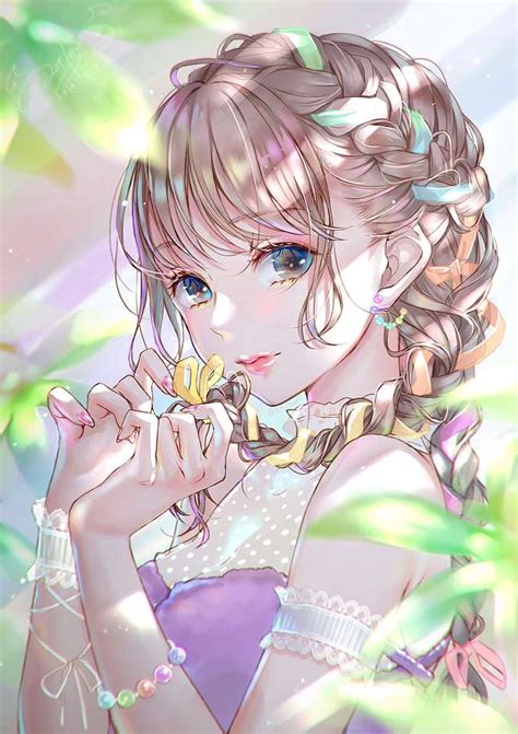 Манга русо момиче със сини очи онлайн пъзел