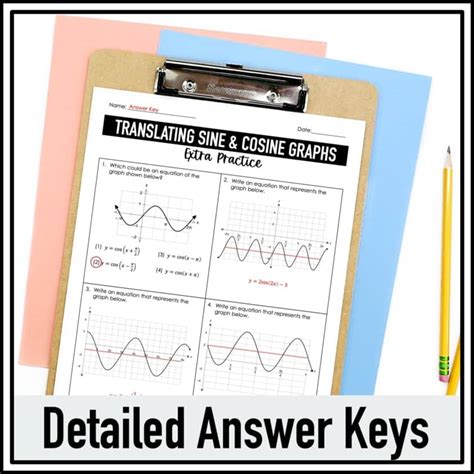 Translating Sine And Cosine Trigonometric Functions Algebra 2 Lesson