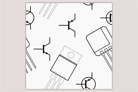 Outline Transistor Symbol Pattern Graphic By Faqeeh · Creative Fabrica