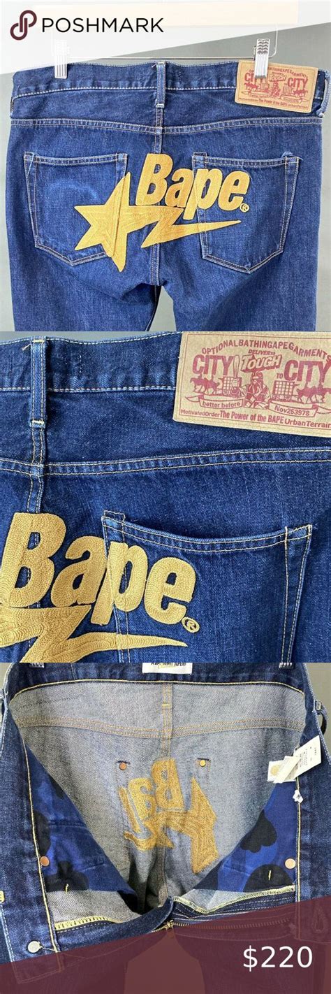 Bape A Bathing Ape Japan Jeans Sz M Fits 32 Waist A Bathing Ape