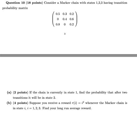 solved question 10 18 ﻿points ﻿consider a markov chain