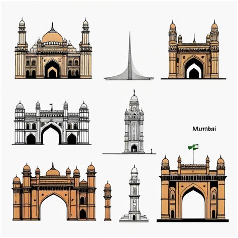 Mumbai Vector Set White Background Isolated A High Qualit Premium Ai Generated Vector