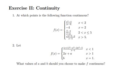 Solved Exercise Ii Continuityat Which Points Is The