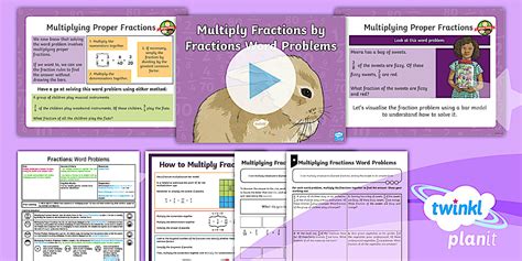 Planit Maths Y6 Fractions Multiplying Fractions 2 Lesson Pack