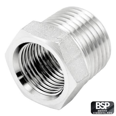 Stainless Steel 1 2 Mbsp X 3 8 Fbsp Reducer Bushing