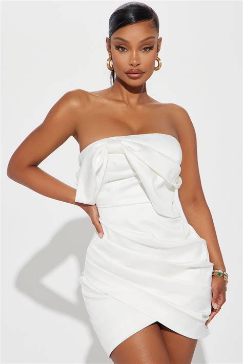 Having My Way Satin Mini Dress White Fashion Nova Dresses