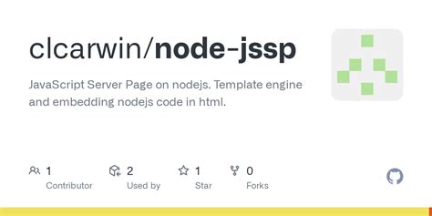 GitHub Clcarwin Node Jssp JavaScript Server Page On Nodejs Template