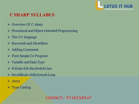 C Sharp Programming Syllabus Converted 1pptx