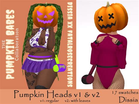 The Sims Resource Dissiapumpkin Head An619 The Pumpkin Babes Collab