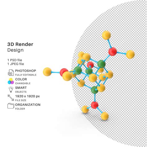 Premium Psd Molecule 3d Modeling Psd File Realistic Molecule