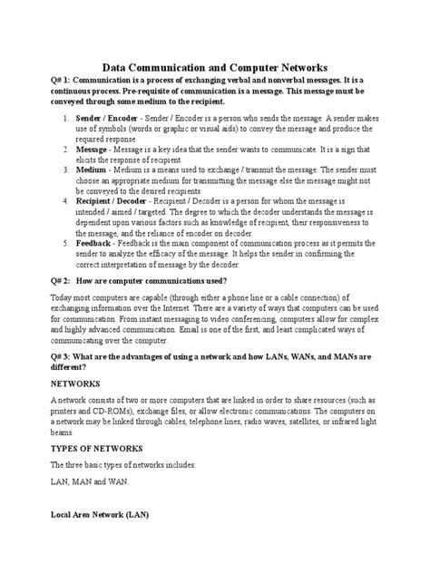Data Communication And Computer Networks Assignment Pdf Local Area Network Computer Network