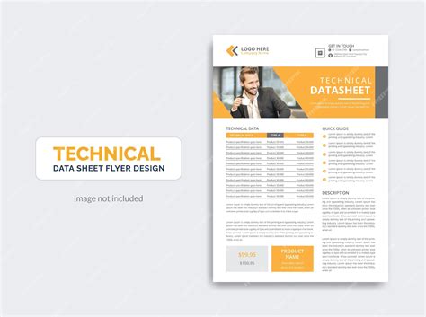 Premium Vector Technical Data Or Product Sheet Template Design