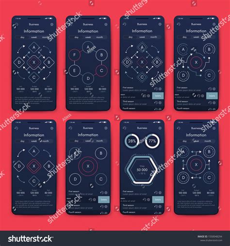 Different Ui Ux Gui Screens Flat Stock Vector Royalty Free 1550048294 Shutterstock