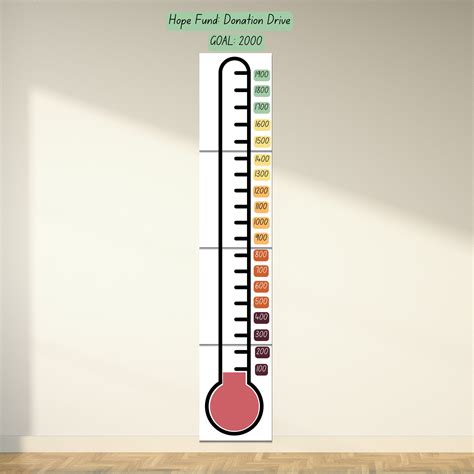Printable Really Big Goal Fundraising Thermometer For Nonprofit