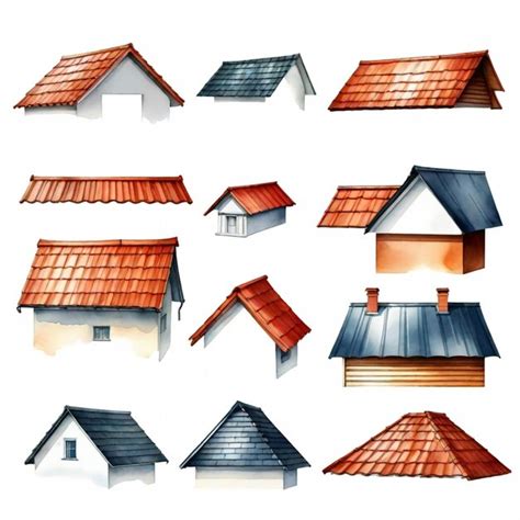 Roofing Vector Set White Background Isolated A High Quality Image