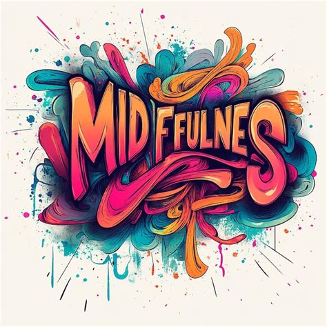 Mindfulness Typography Premium Ai Generated Image