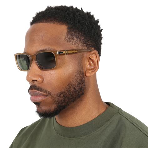 Persol Green Rectangular Unisex Sunglasses Po3272s 116931 55