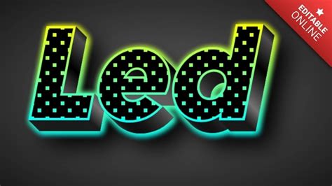 Led Yellow And Turquoise 3d Text Effect Generator
