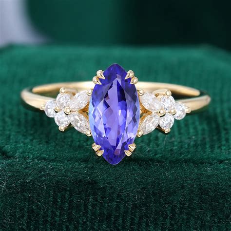 Tanzanite Rings Yellow Gold 18ct Yellow Gold Tanzanite And 0 10ct