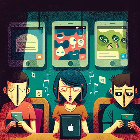 Ai Generated Image Social Networks Addiction Concept Stock Illustration Illustration Of