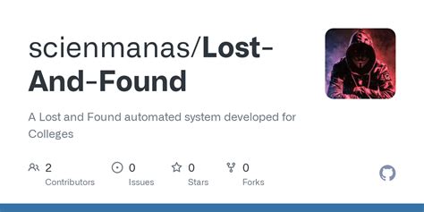 Github Scienmanas Lost And Found A Lost And Found Automated System