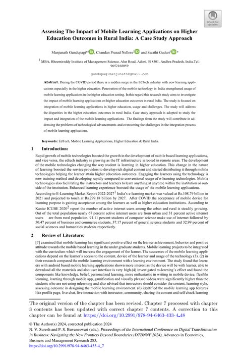 Pdf Assessing The Impact Of Mobile Learning Applications On Higher