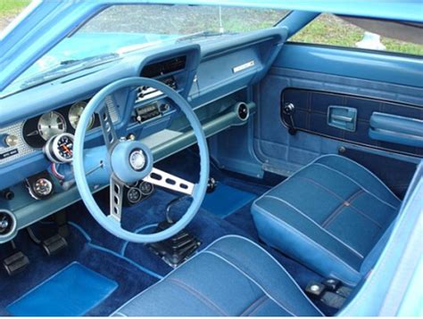 Amc Gremlin Interior Vintage Blue Leather Seats Blue Vehicle