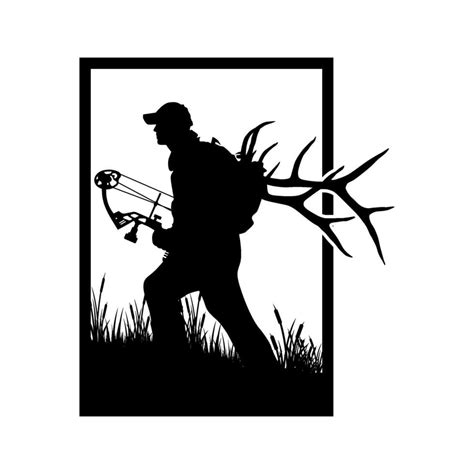 Bow Archery Hunter Elk Hunting Illustration Logo Templatte 49398286