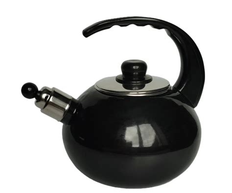 Чайник емальований Kamille 2,5 л. чорний зі свистком, пластикова ручка ...