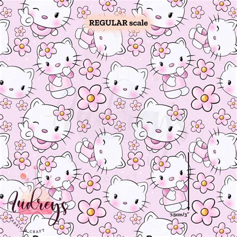 Hello Kitty Pastel Pre Order Digitally Printed Fabric 27 Fabric Bases