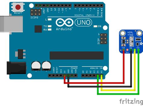 Цифровой датчик освещённости Veml7700 и Arduino Uno Схема подключения