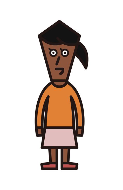 똑바로 서 있는 아이 소녀 의 그림 무료 일러스트 소재집 Kukukeke