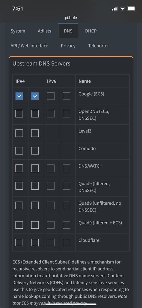 What Upstream DNS Servers Do I Use R Pihole