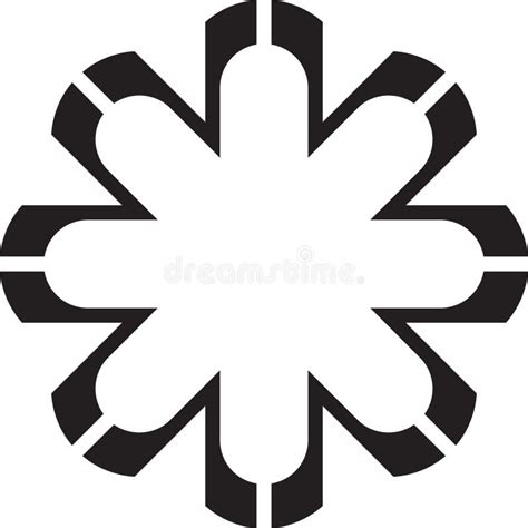 A Black Eight Pointed Round Edged Star Vector Logo Stock Vector