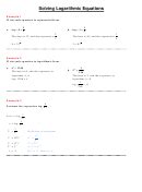Solving Logarithmic Equations Worksheet With Answer Key Printable Pdf Download