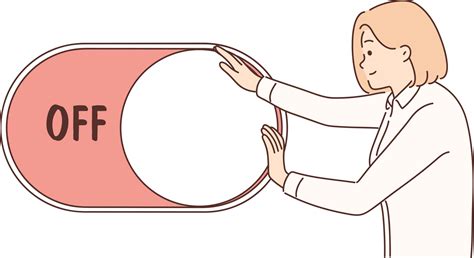 Motivated Woman Turn Off And On Button 21477592 PNG