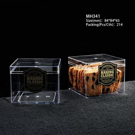 Ps Clear Cookie Box Plastic Cookie Mousse Fruit Cake Box Baking Packaging Small Square Box