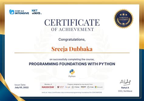 Hi Everyone I Got Programming Foundations With Python Certificate From