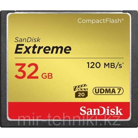 Карта памяти SanDisk Extreme CompactFlash CF 32GB 120mb\s: продажа ...