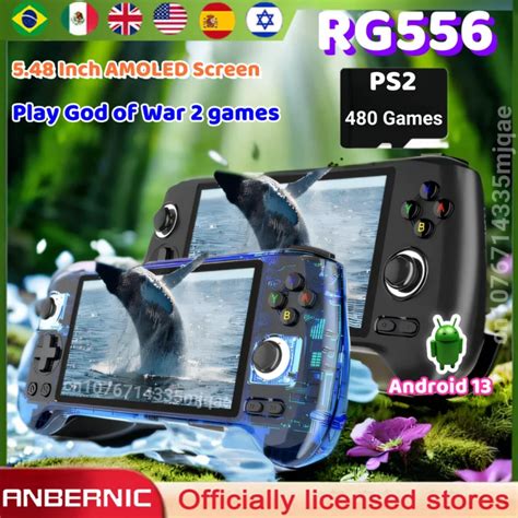 Anbernic 휴대용 Ps2 휴대용 게임 콘솔 Unisoc T820 안드로이드 13 5 48 인치 Amoled 스크린 와이파이 512g 256g Ps2 3ds