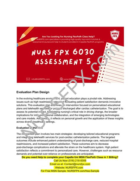 Nurs Fpx 6030 Assessment 5 Evaluation Plan Designpdf