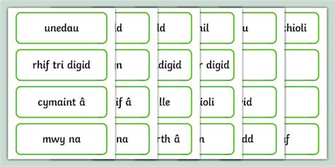 Cardiau Geirfa Rhifedd Y System Rif