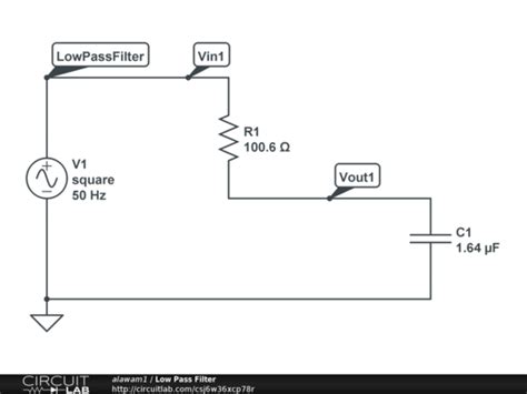 Low Pass Filter Circuitlab Low Pass Filter Circuitlab