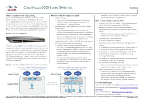 Cisco Nexus 3000 Series Switches At A Glance Pdf Network Switch Routing