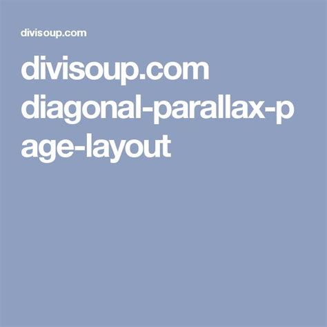 Diagonal Parallax Page Layout Page Layout Parallax