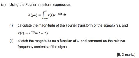 Solved A Using The Fourier Transform Expression