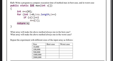 Solved Ex3 Write A Program To Compare Execution Time Of