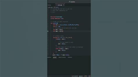 find min and max with o n time complexity ytshorts shortsfeed