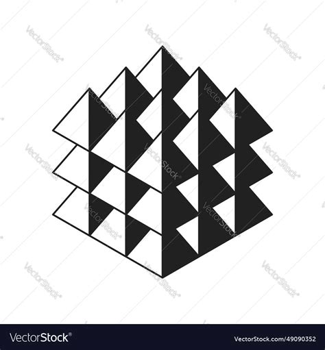Isometric Pyramid Stacked In A Block Royalty Free Vector