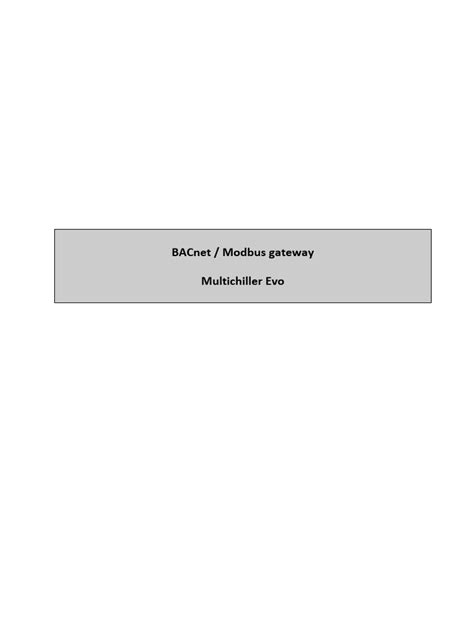 Multichiller Bacnet Modbus Mapping Mc Evo Pdf Network Protocols Computer